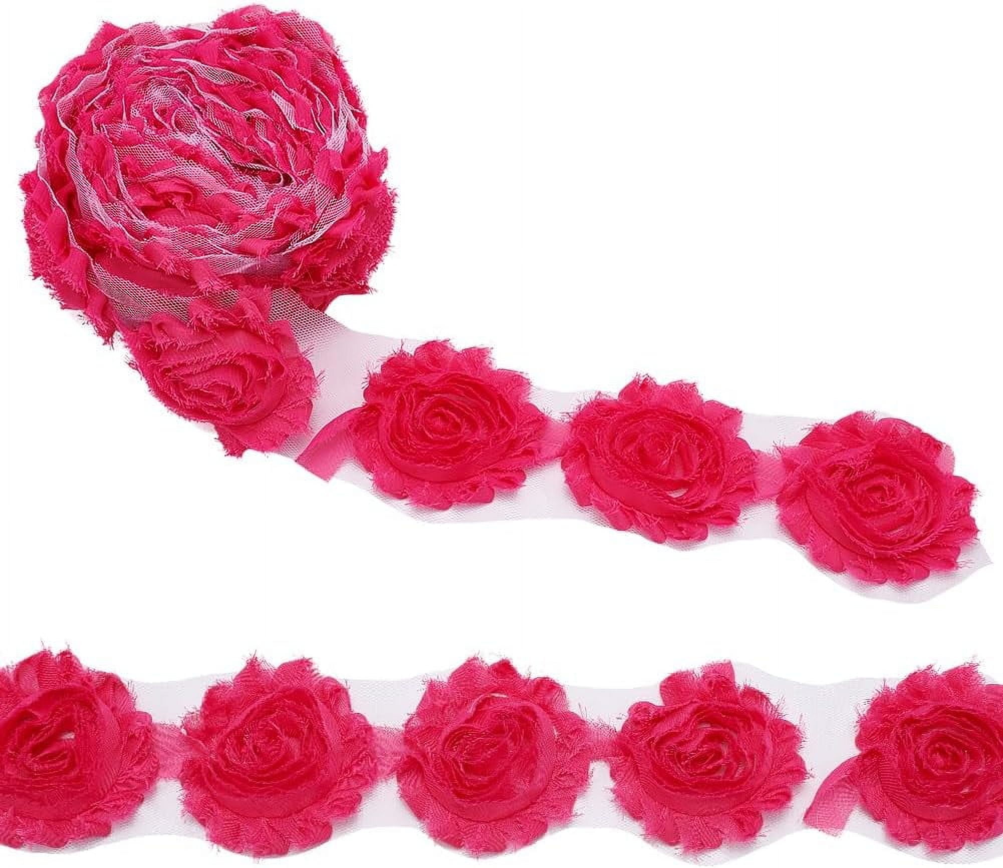 1 pc Polyester Lace Ribbons Lace Trim Medium Violet Red 2-1/2 inch(65mm ...