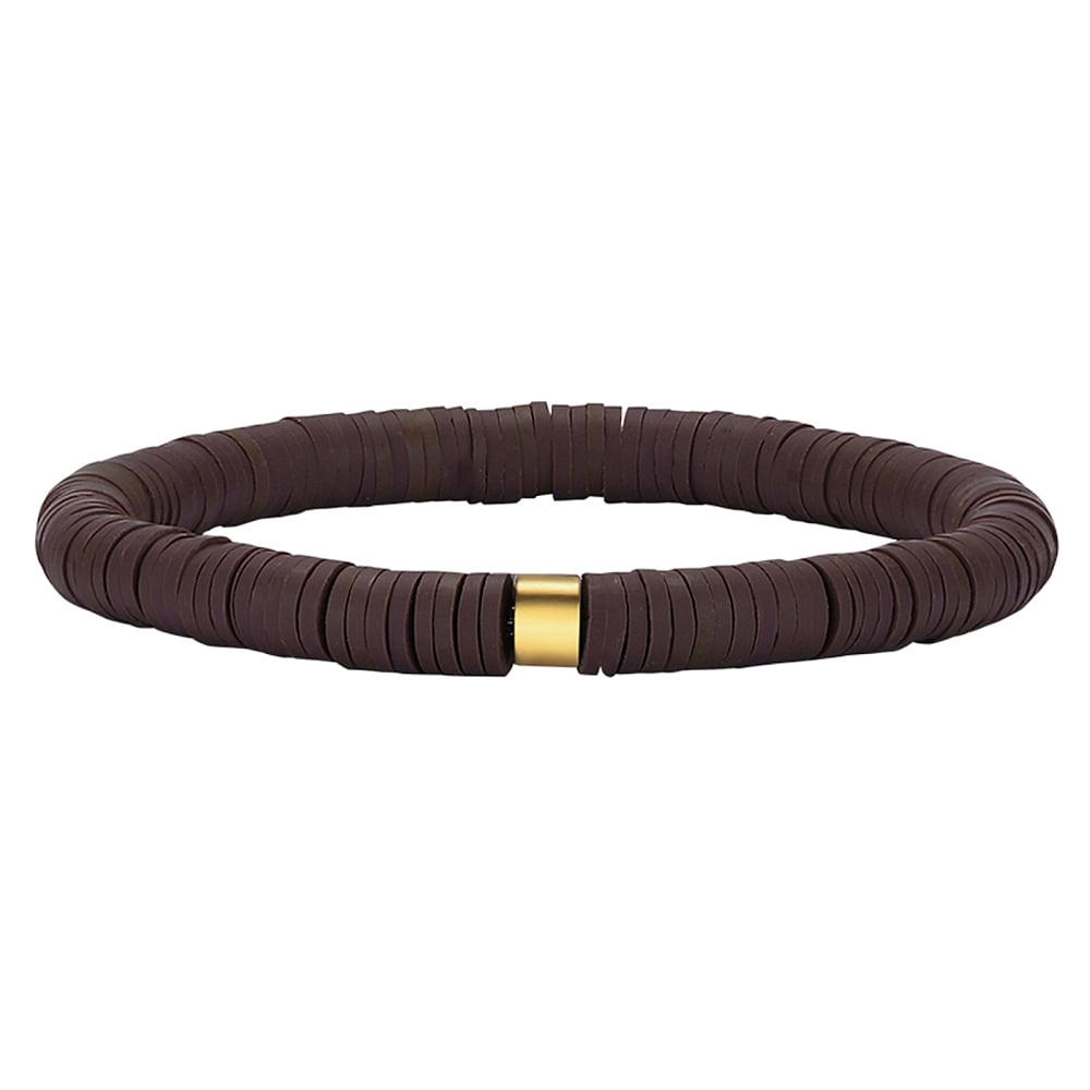 1 pc Polymer Clay Heishi Surfer Stretch Bracelet with 304 Stainless ...
