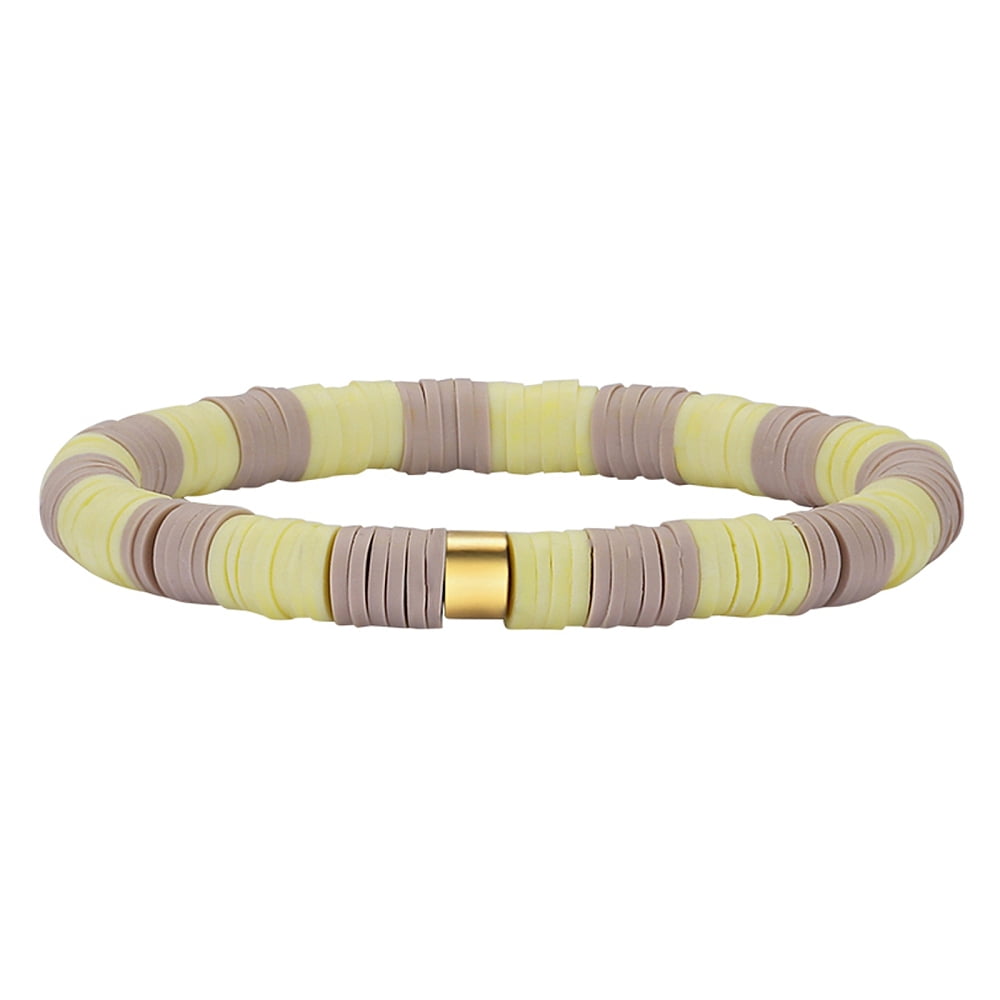 1 pc Polymer Clay Heishi Surfer Stretch Bracelet with 304 Stainless ...