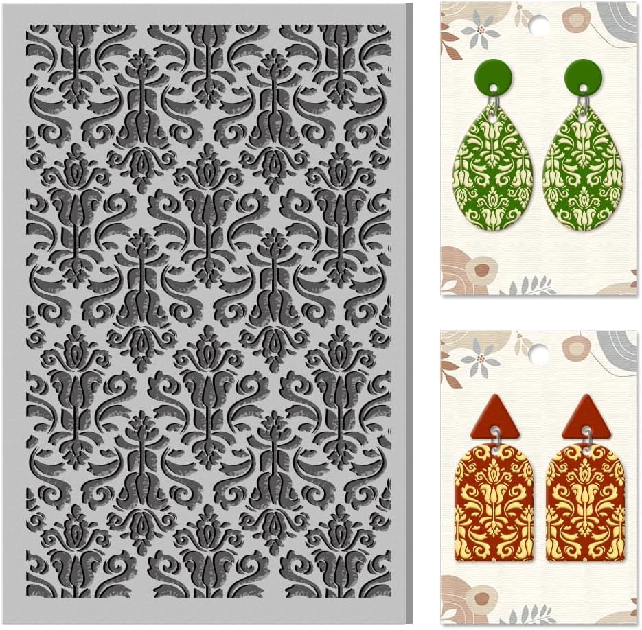 1 pc Polymer Clay Texture Sheets Baroque Pattern Clay Texture Retro ...