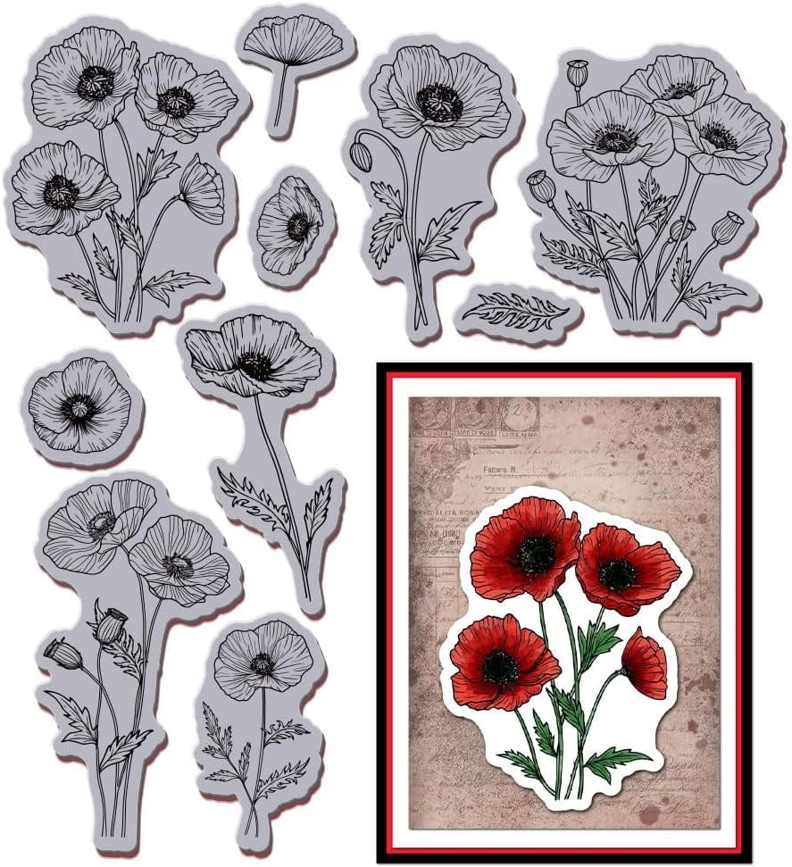 1 pc Flowers Cling Rubber Stamp 8.7x7in EVA Stamps Embossing Stamp Seal ...
