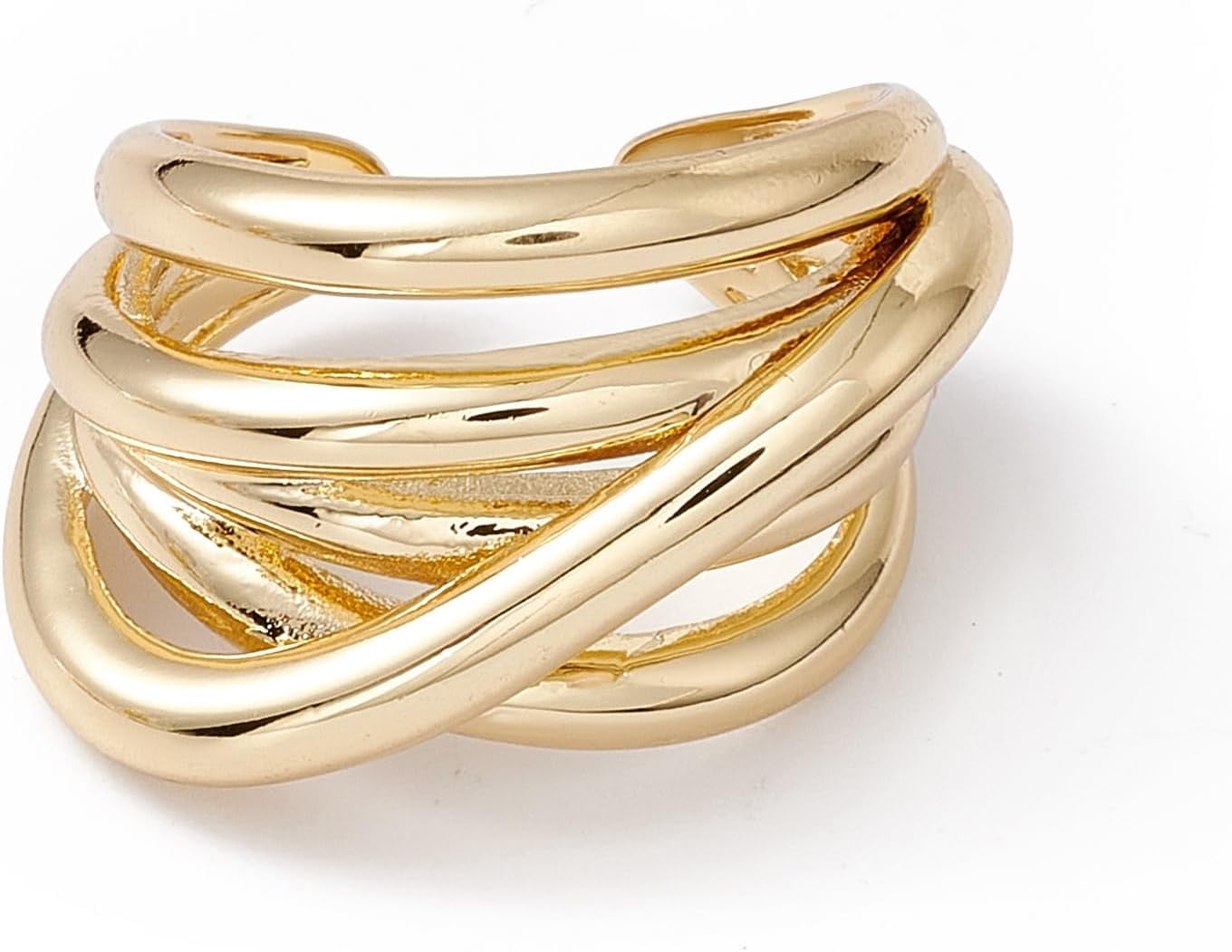 1 pc Rack Plating Brass Multi Circle Criss Open Cuff Ring for Women ...