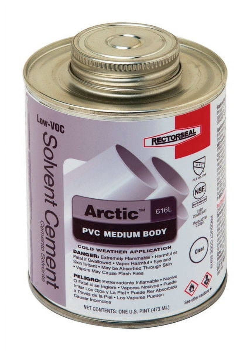 1 pc RectorSeal Arctic Clear Solvent Cement For PVC 16 oz - Walmart.com