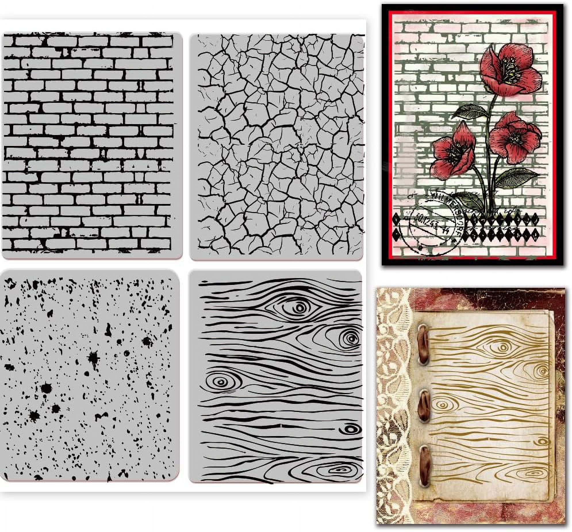 1 pc Retro Texture Cling Rubber Stamp Wood Brick Crackle Stain Texture ...