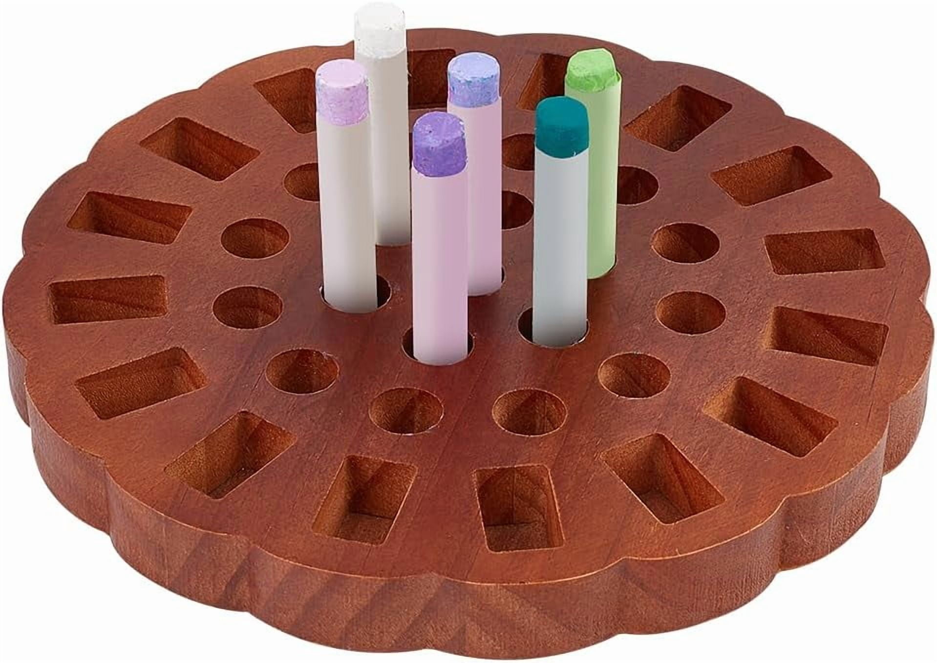 1 pc Round Crayon Blocks Holder Camel Wood Pencil Holder Painting ...