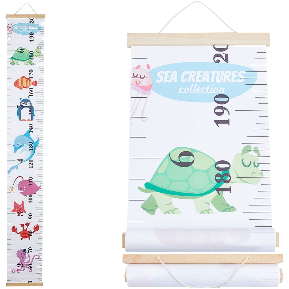 1 pc Sea Animals Growth Chart Canvas Height Measurement Chart Ruler ...