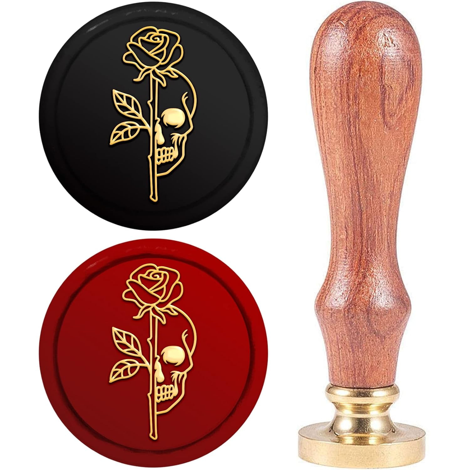 1 pc Seal Stamp Set Sealing Stamp Solid Brass Head Handle Retro Brass ...