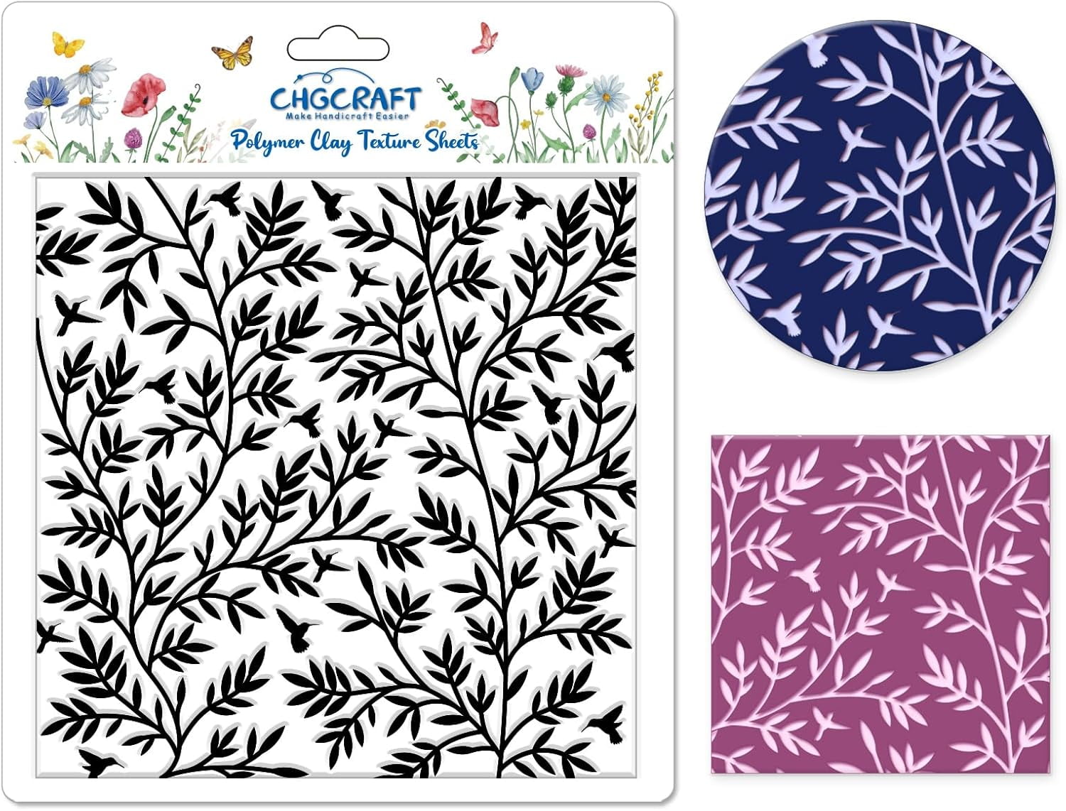 1 pc Silicone Clay Texture Mat Clay Modeling Pattern Pad Branch ...