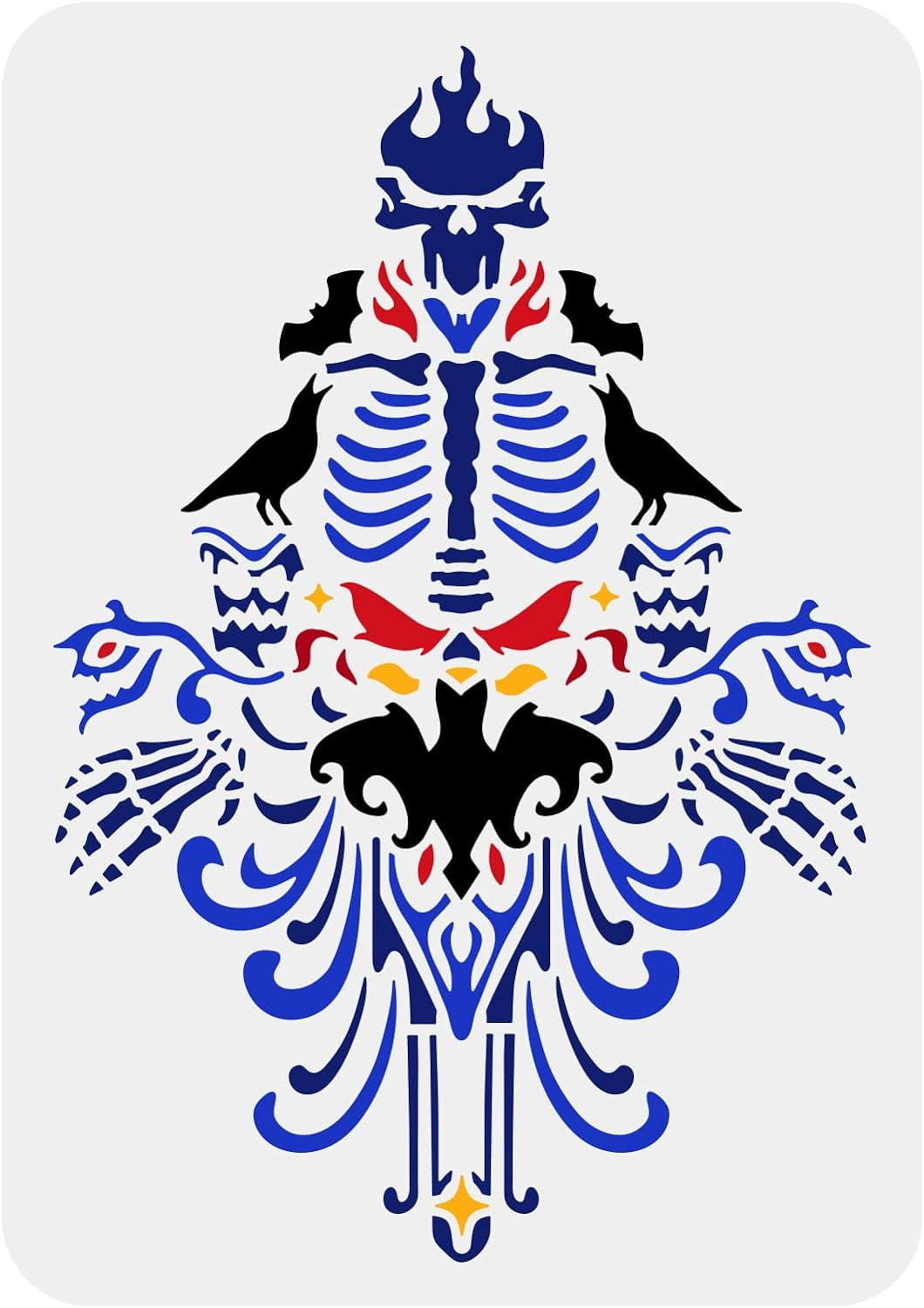 1 pc Skeleton Stencil 11.7x8.3 inch Haunted Mansion Stencil Template ...