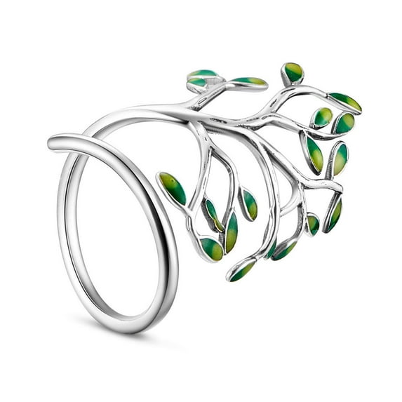 1 pc Stylish Rhodium Plated 925 Sterling Silver Ring Cuff Rings Open ...