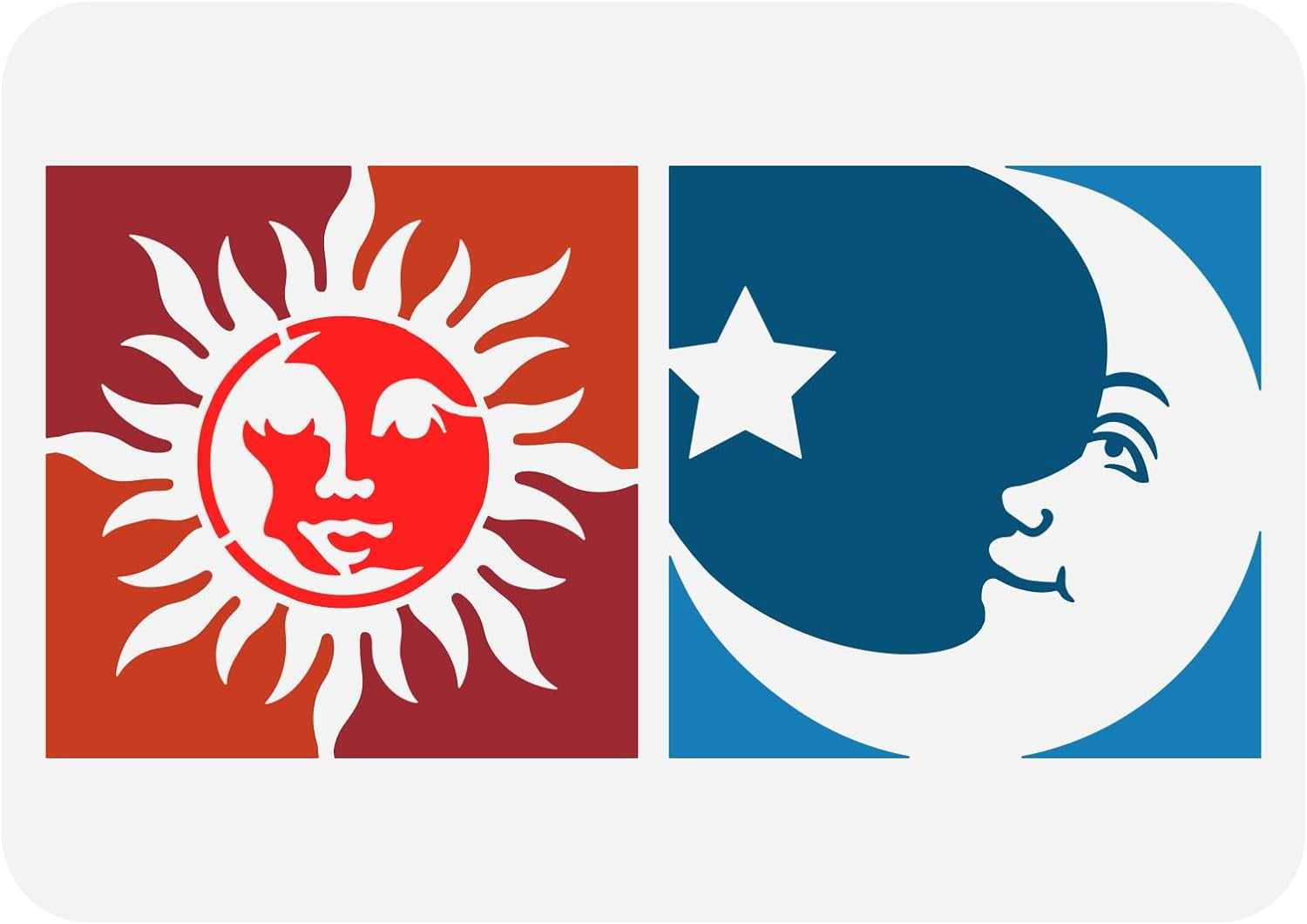 1 pc Sun and Moon Stencil 11.7x8.3 inch Celestial Stencil Plastic Sun ...