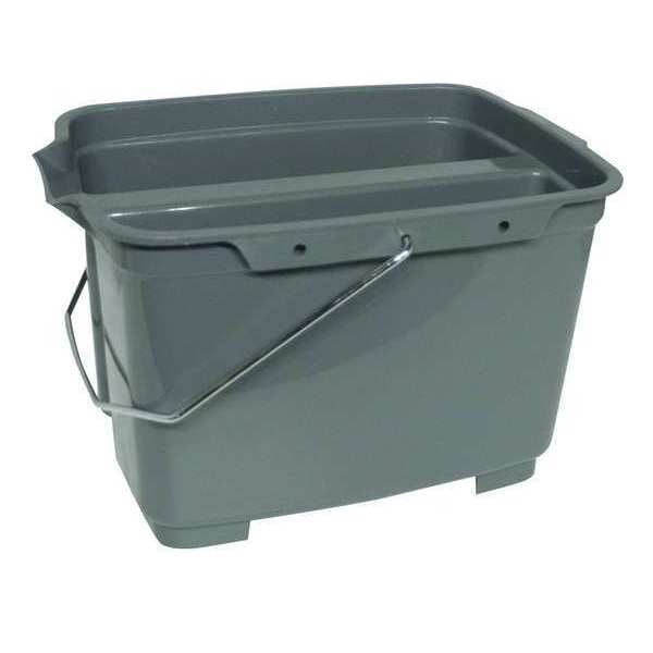 1 PK ToughGuy 4-3/4 gal. Rectangular Bucket, 11" H, Gray, Plastic ...