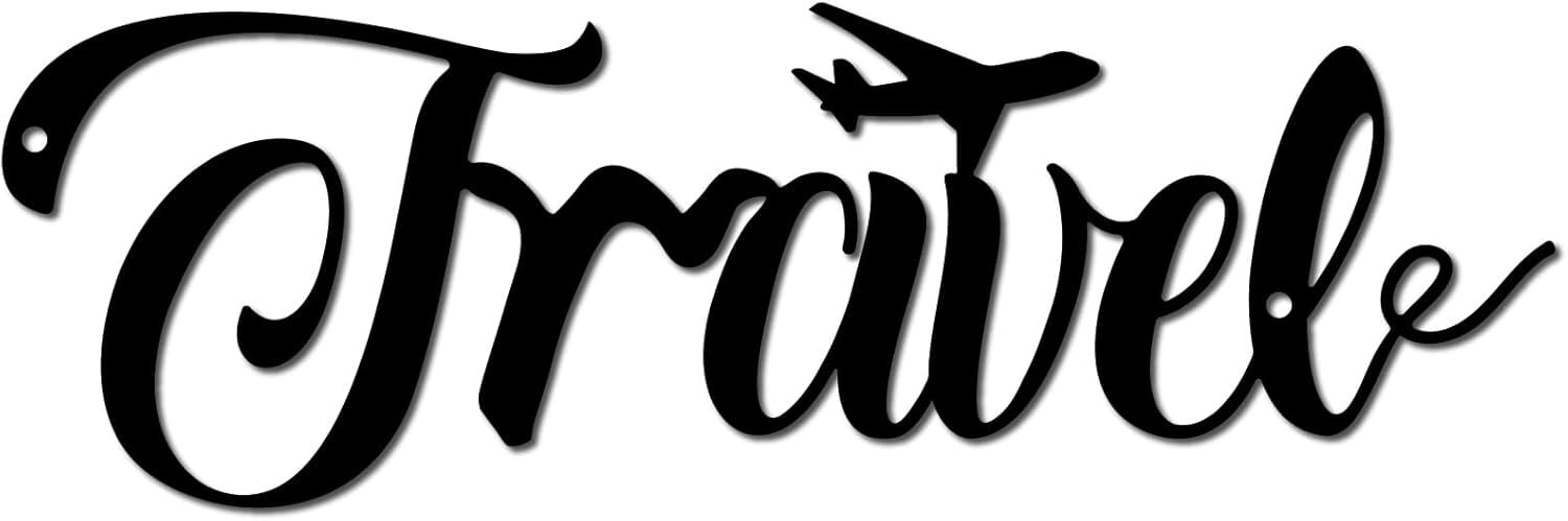 1 pc Travel Metal Wall Decor Black Aircraft Metal Wall Art Hanging ...