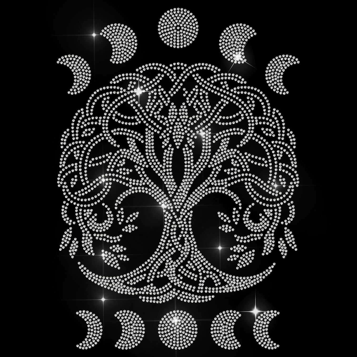 1 pc Tree of Life Rhinestone Iron on Hotfix Rhinestone Moon Phases ...