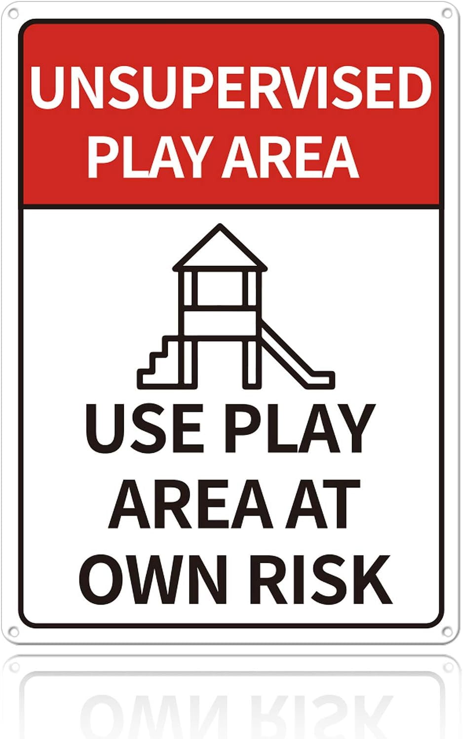 1 pc UNSUPERVISED PLAY AREA Sign 10 x 12 inch UV Protected and ...