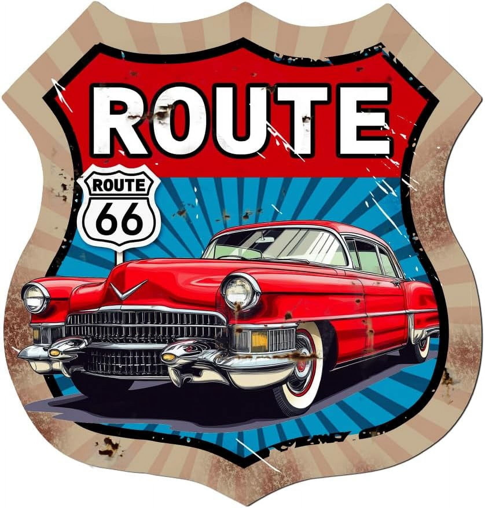 1 pc Vintage Route 66 Road Metal Tin Sign Road Retro Tin Sign Hanging ...