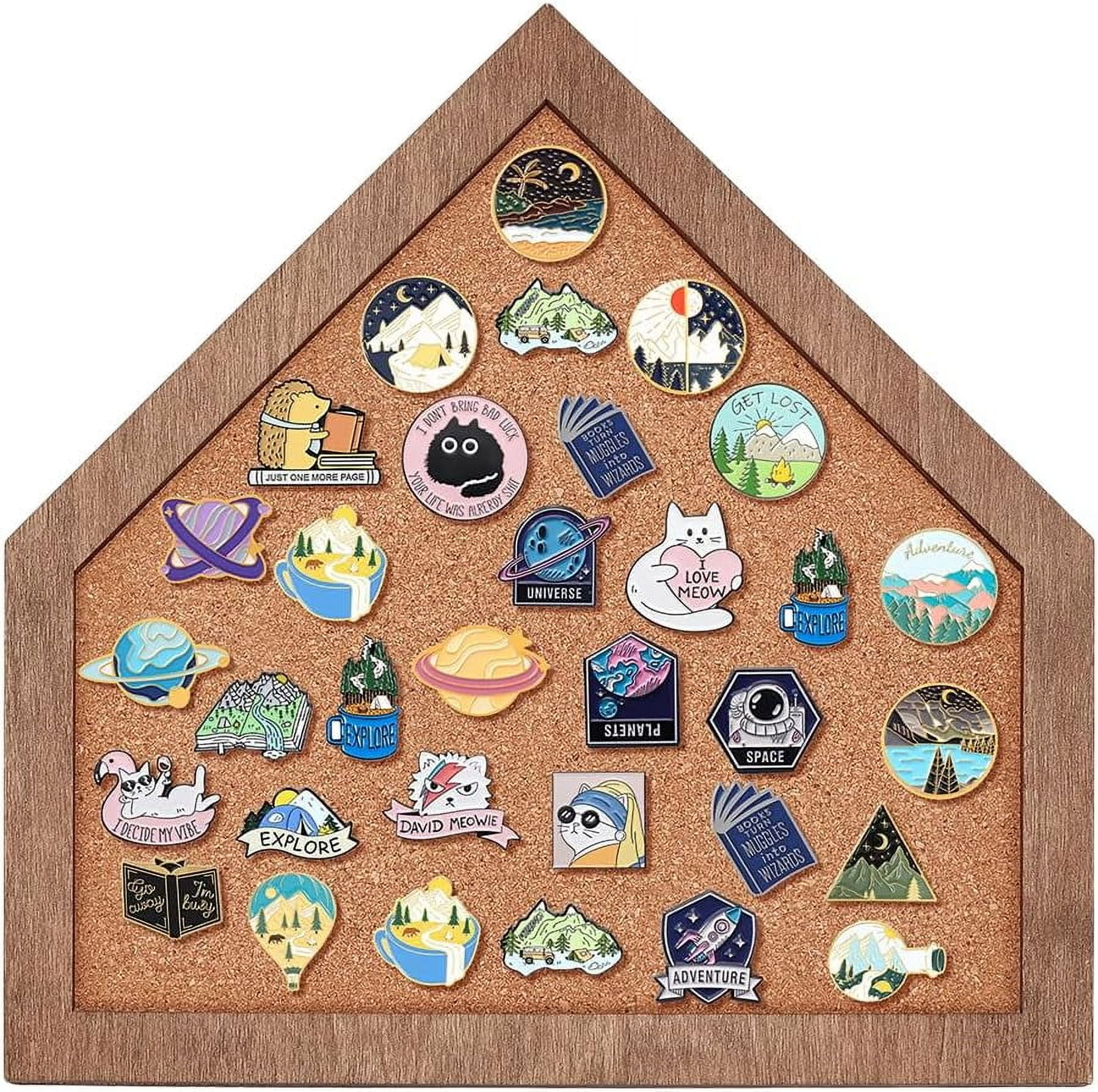 1 pc Wall Mounted Brooch Jewelry Display Cork Tray Enamel Pins ...