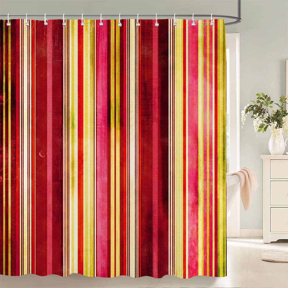 1 pc Watercolor Geometry Printed Shower Curtain Home Bathroom ration ...
