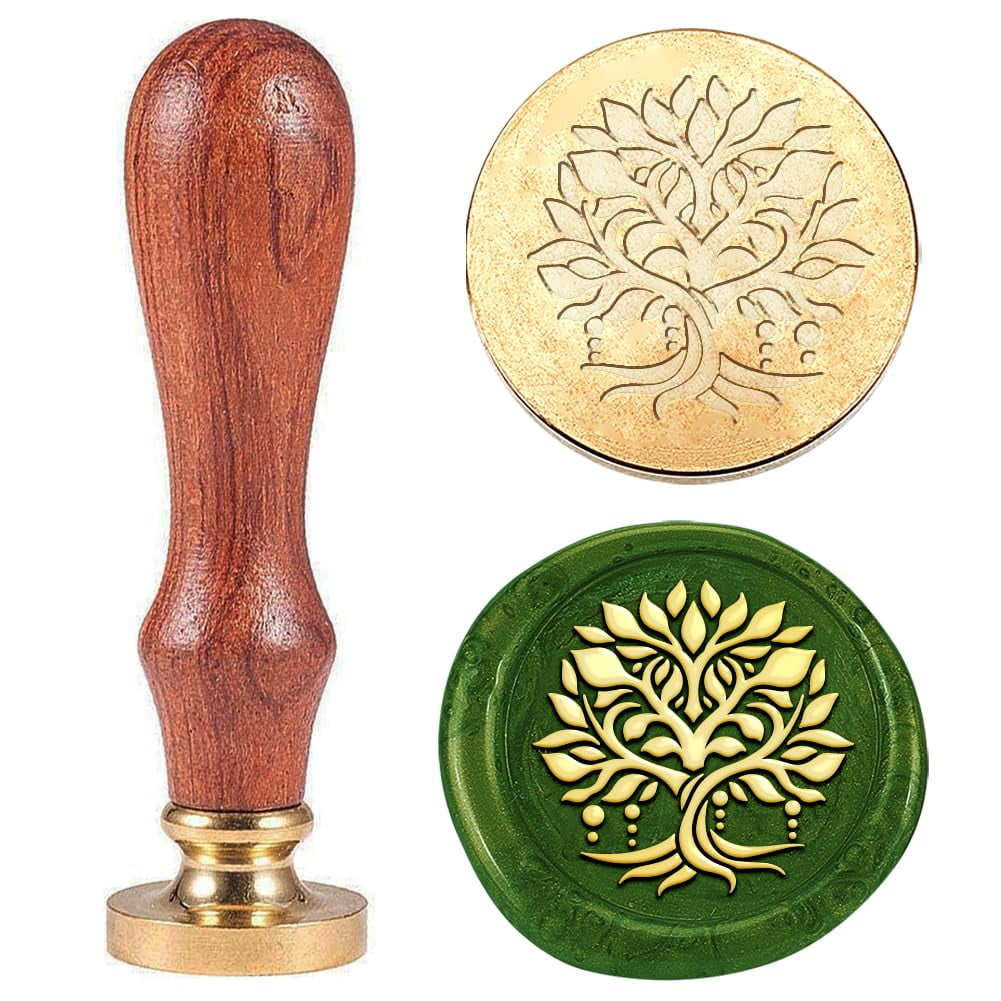 1 pc Wax Seal Stamp Set Sealing Wax Stamp Solid Brass Heads with Wood ...
