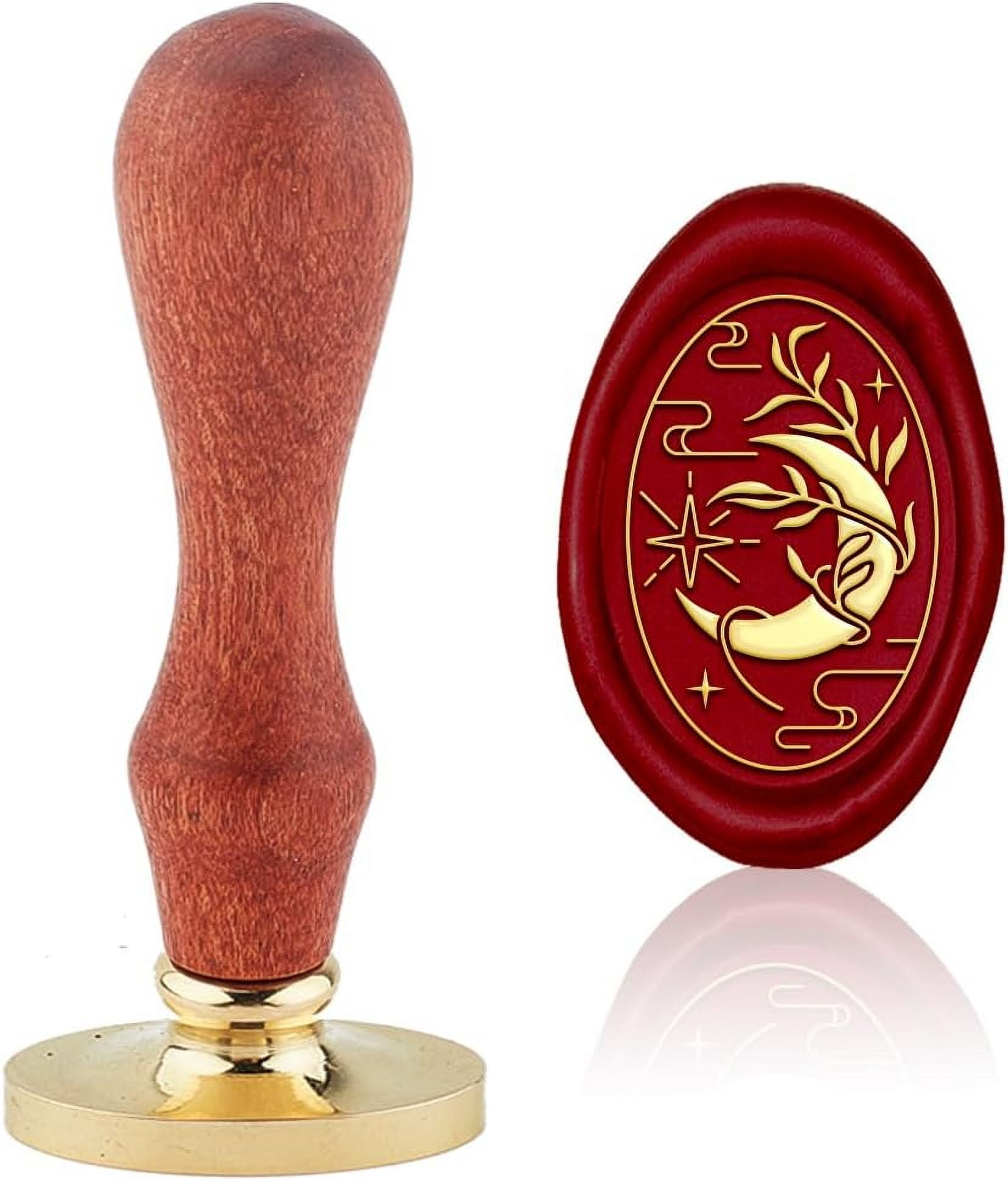 1 pc Wax Seal Stamp set Sealing Wax Stamp Solid Brass Head Wood Handle ...