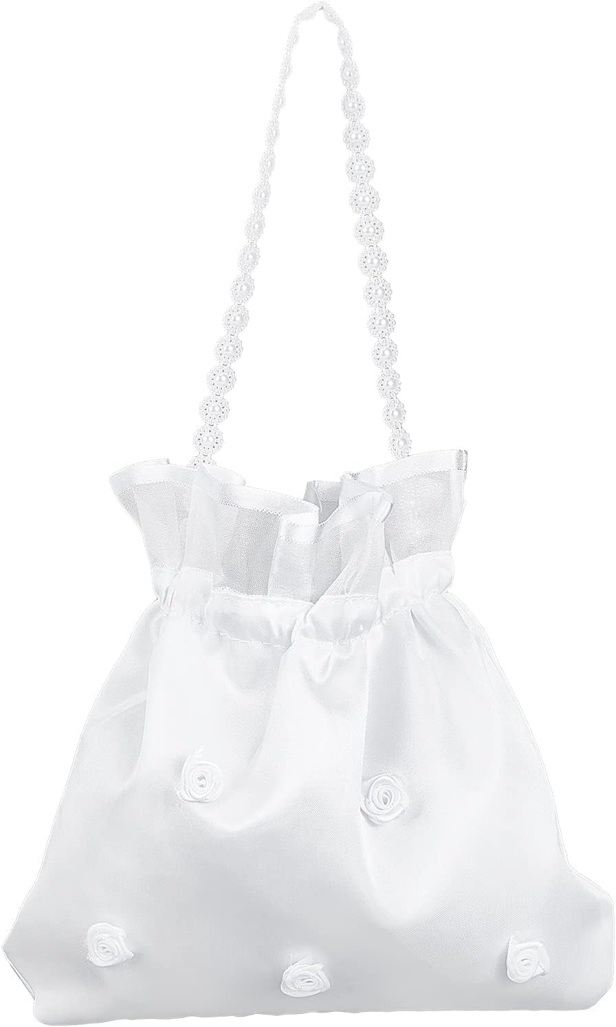 1 pc Wedding Money Bag Satin Bridal Wedding Money Bag White Rose Satin ...