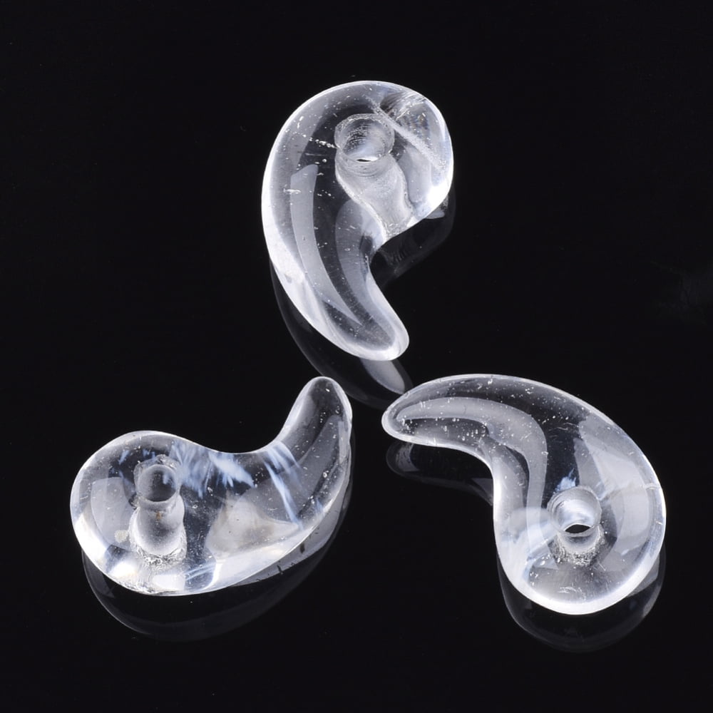 1 pc White Watermelon Stone Glass Pendants Magatama 30x18x8~11mm Hole ...
