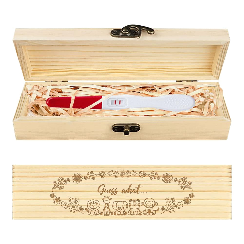 1 pc Wooden Pregnancy Test Keepsake Box with Lock Baby Annouced ...