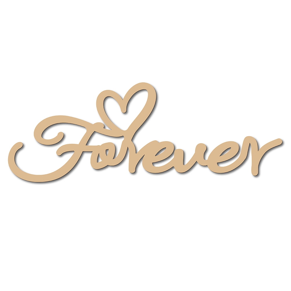 1 pc Word Forever Laser Cut Unfinished Basswood Wall Decoration for ...