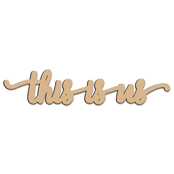1 pc Word This Is Us Laser Cut Unfinished Basswood Wall Decoration for ...