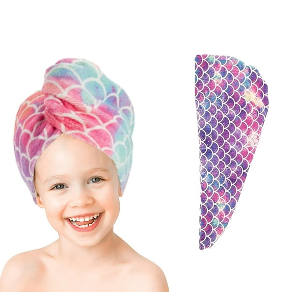 1 pc children's fish scale hair cap, microfiber soft absorbent hair ...