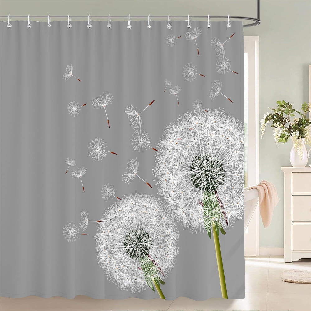 1 pc dandelion pattern polyester material shower curtain waterproof ...
