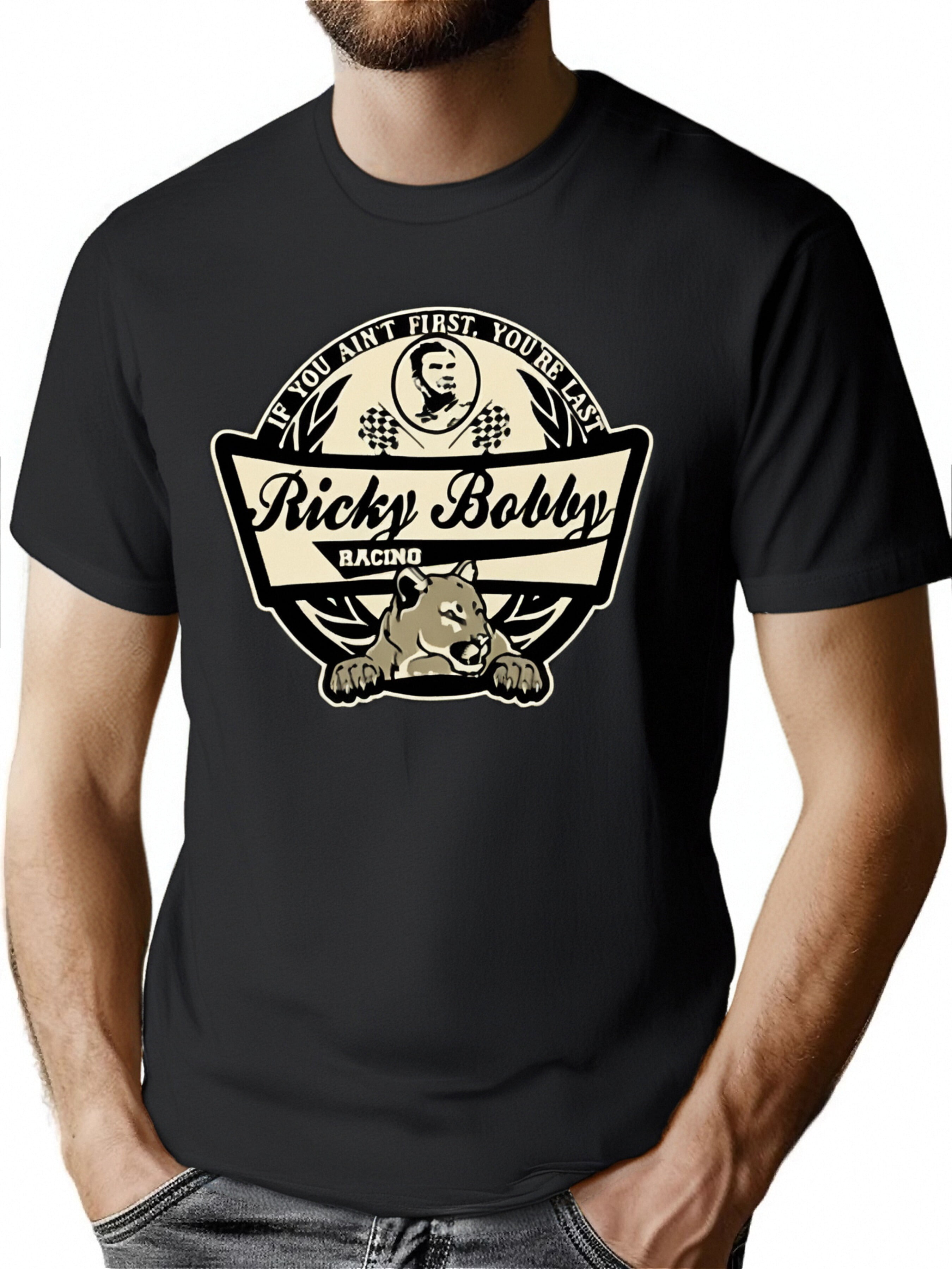 1 pcs, 100% Cotton, Ricky Bobby Racing Premium Graphic Printed T-Shirt ...
