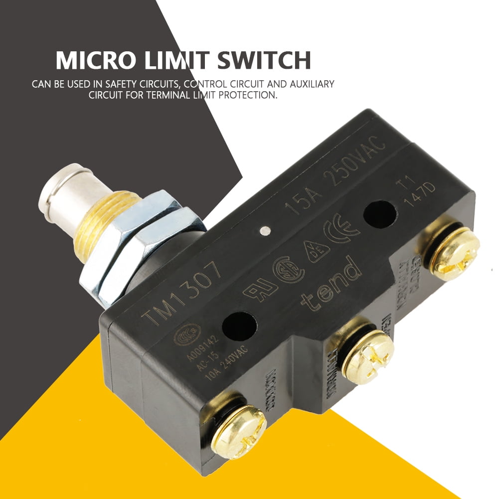 Neyseki 1 pcs Black TM1307 Panel Mount Plunger Actuator Momentary Micro Limit Switch - Walmart.com