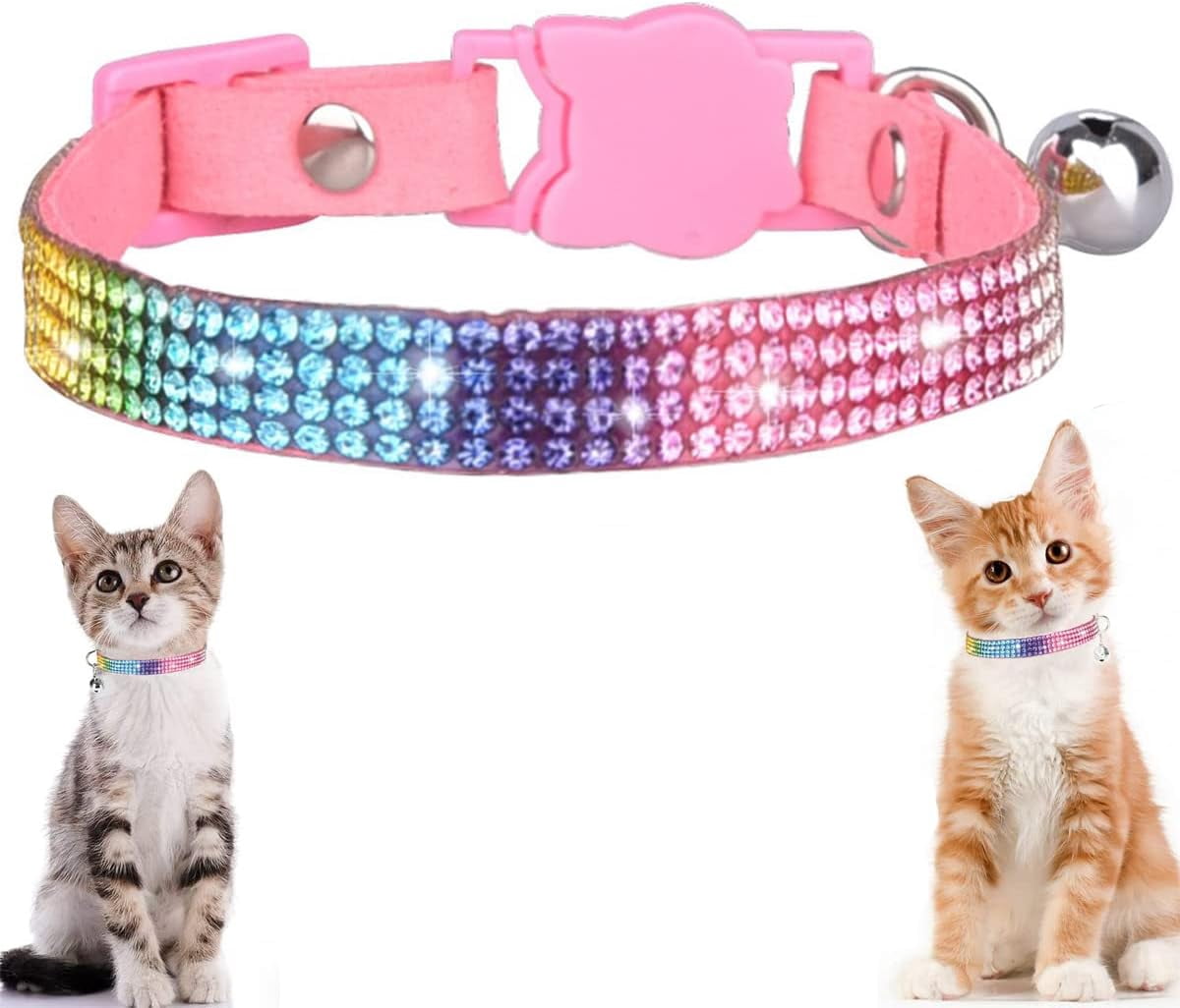 (1 pcs) Breakaway Cat Collars with Bell,Kitty Necklace for Kitten Puppy ...