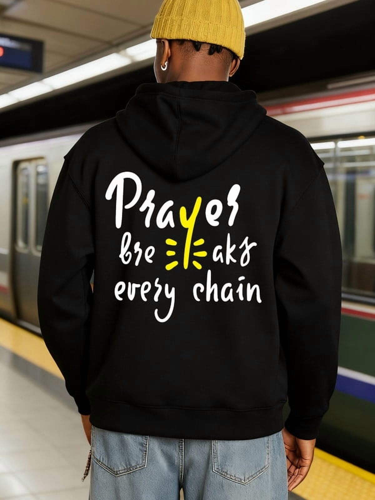1 pcs Christianity hoodies graphic hoodies mens machine washable black ...
