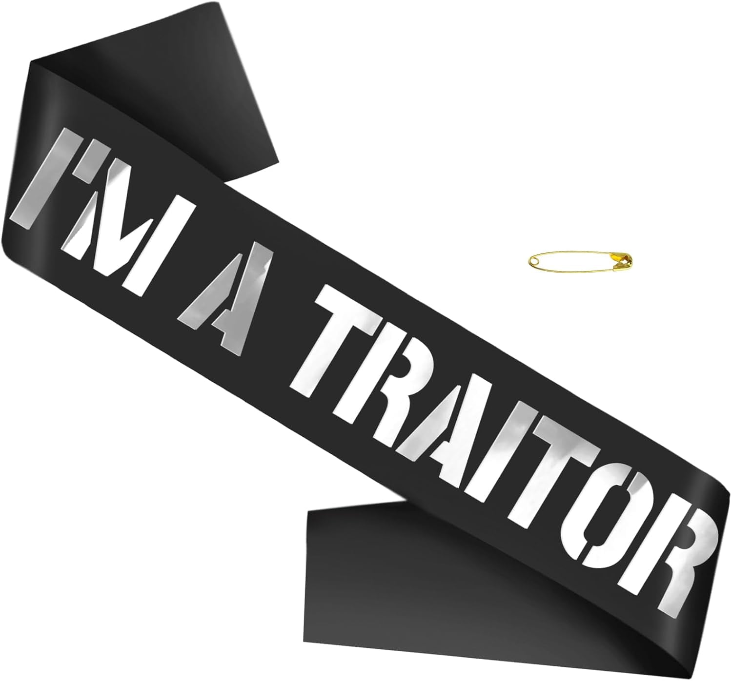 1 pcs "I'M A TRAITOR Sash with Silver Foil, Black Going Away/Moving/Job ...