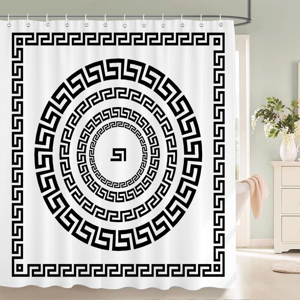 1 pcs Modern Greek style printed shower curtain polyester fabric ...