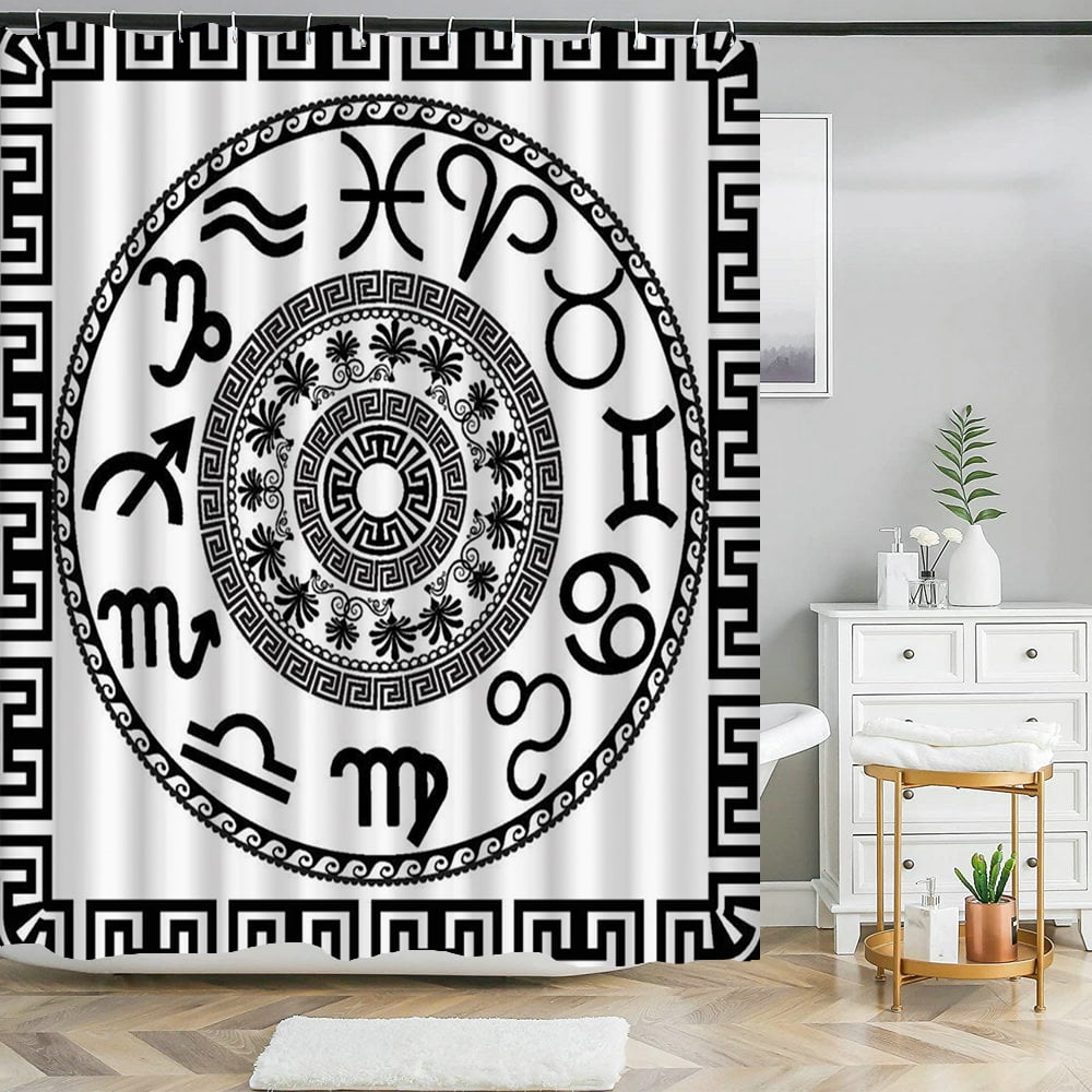 1 pcs Modern Greek style printed shower curtain polyester fabric ...