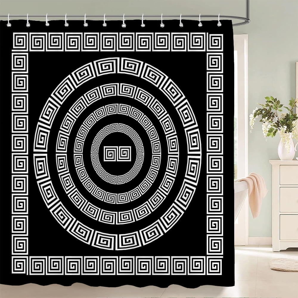 1 pcs Modern Greek style printed shower curtain polyester fabric ...