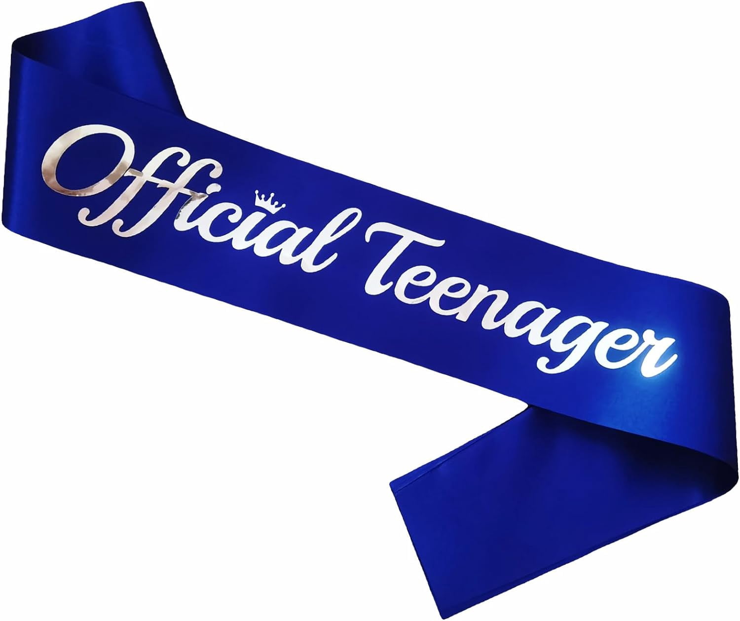 1 pcs Official Teenager Sash Royal Blue, Silver Foil Birthday Sash for ...