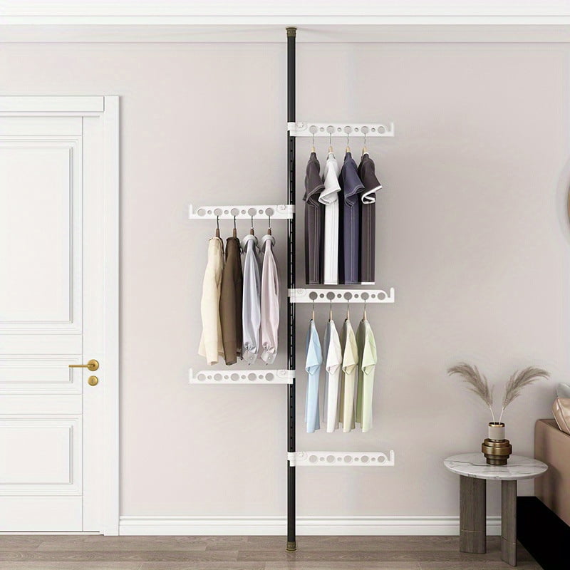 1 piece 1 rod 5 row retractable hanger, clothes display rack ...