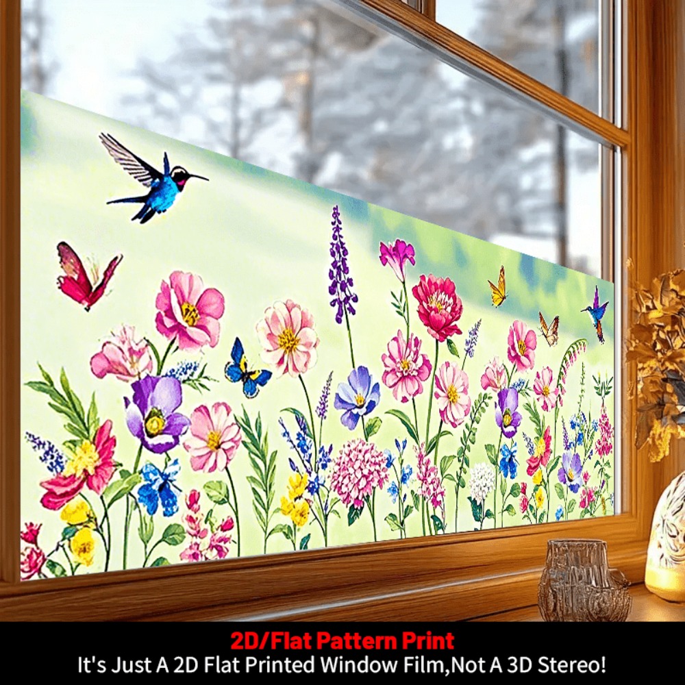 1 piece, 2D flat, fashionable art decorative window film, glass door ...