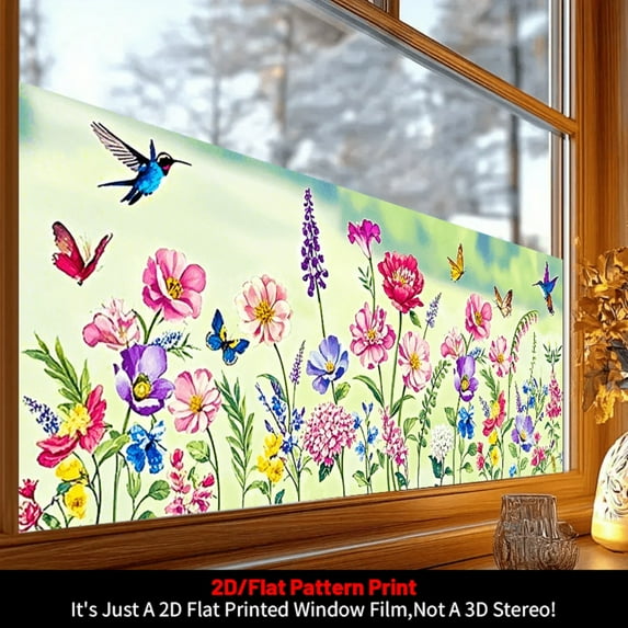 1 piece, 2D flat, fashionable art decorative window film, glass door ...