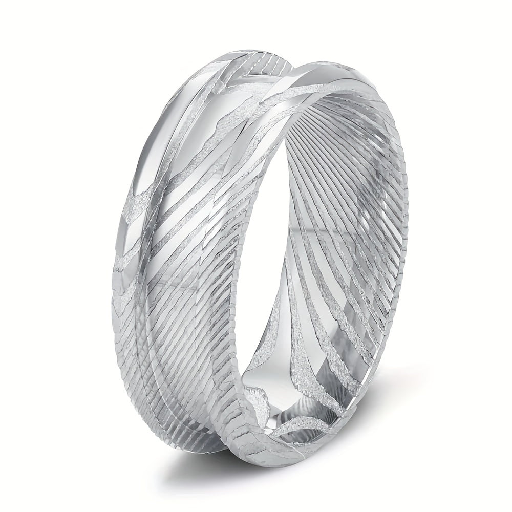 1 piece 8mm jewelry high quality Damascus whiskey barrel ring, men's ...
