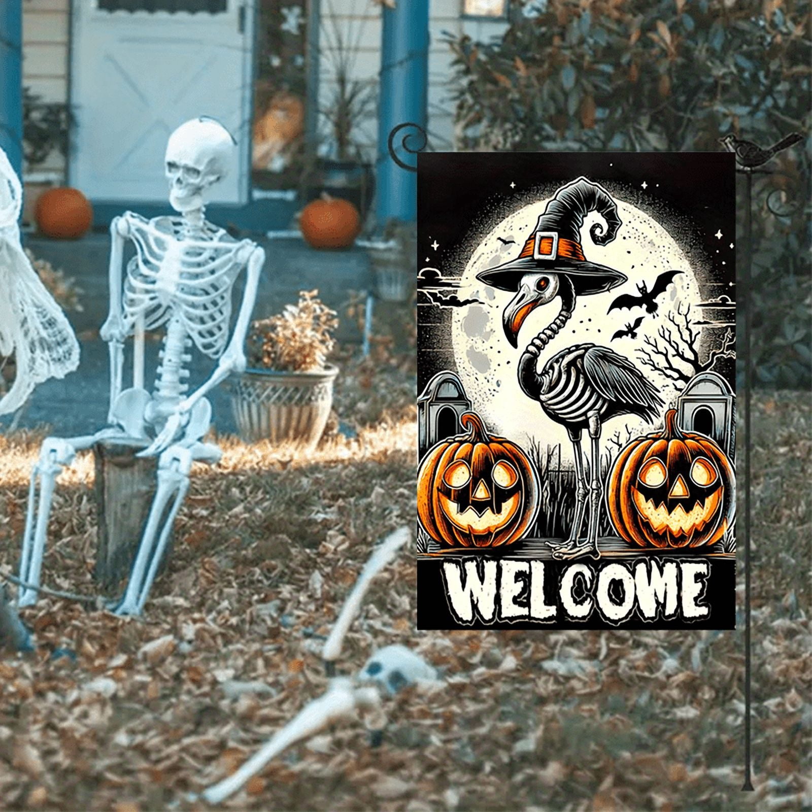 1 piece, Double-sided Halloween-themed garden flag - 2D flat Skull ...