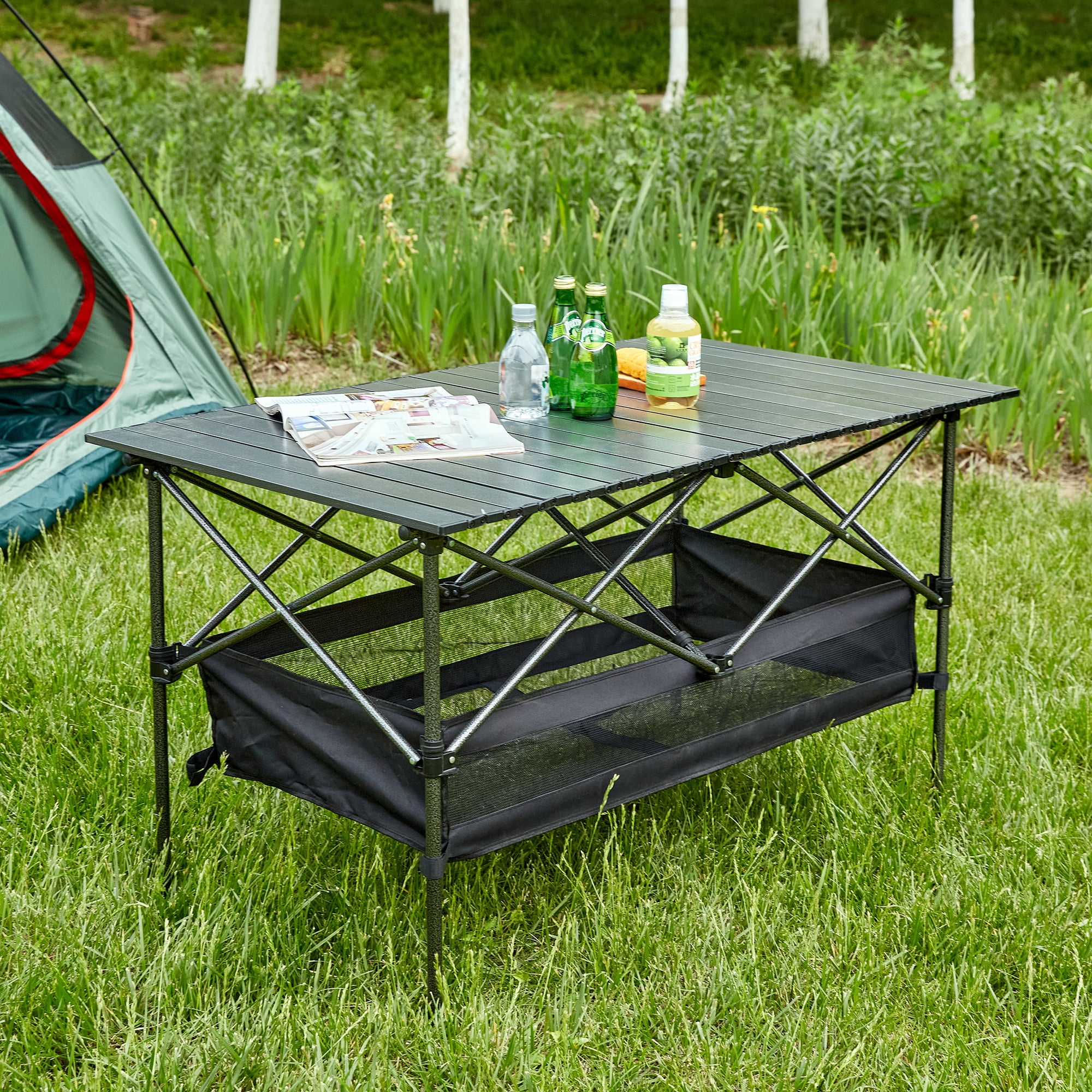 1-piece Folding Outdoor Table with Carrying Bag,Lightweight Aluminum ...