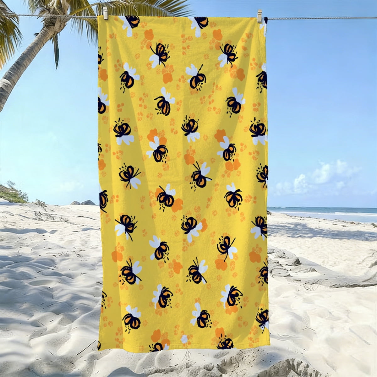 1 piece, Vitality Cartoon Bee Case Speed Sand Towel, Pool Travel ...