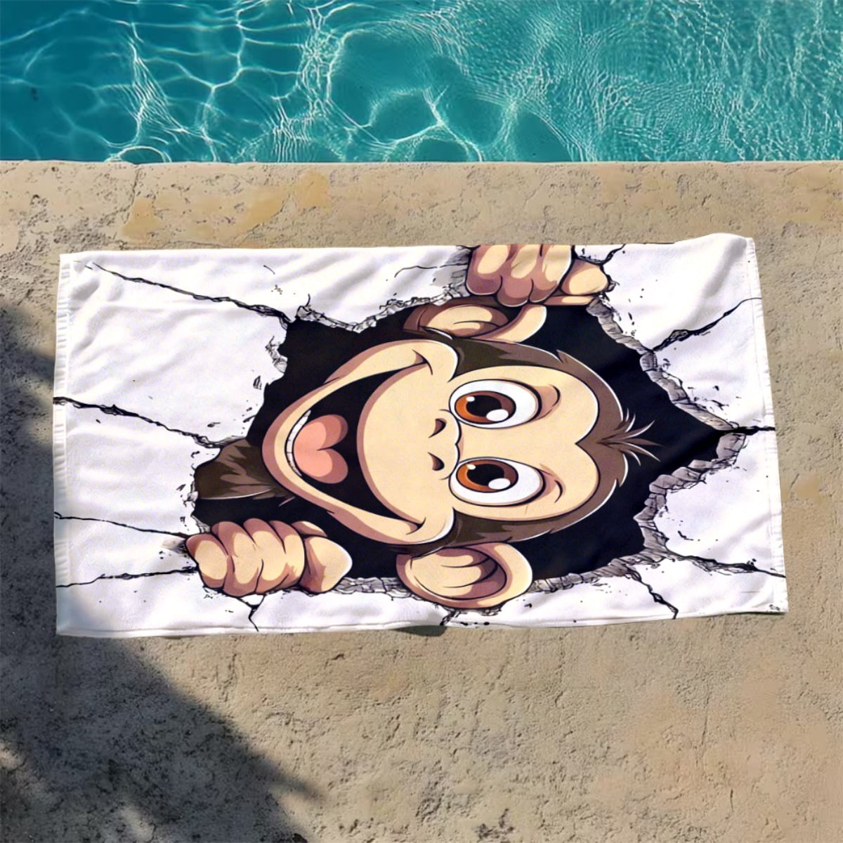 1-piece cartoon monkey pattern beach towel, suitable for beach travel ...