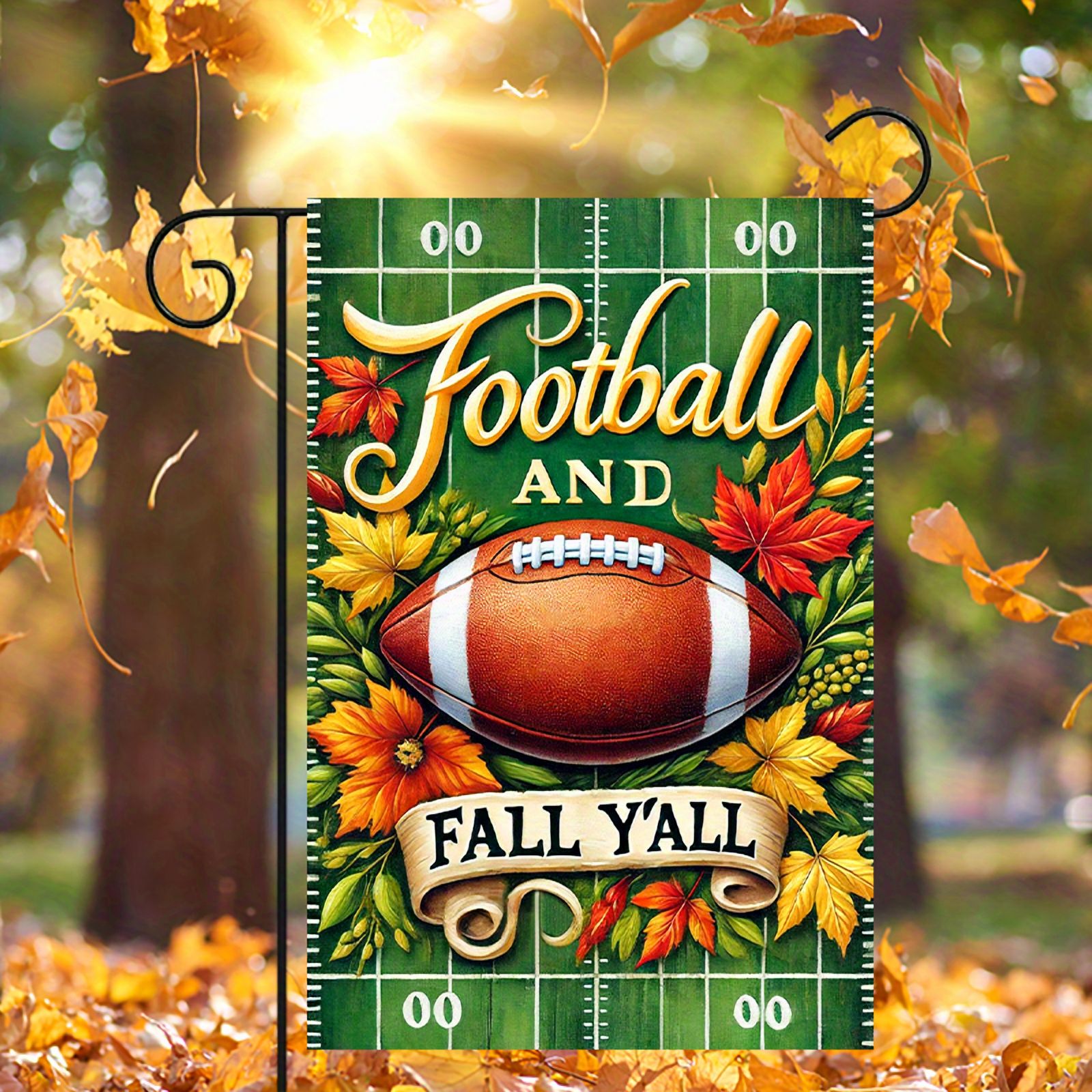 1 piece, double-sided autumn footfoot-themed garden flag - 2D Flat ...