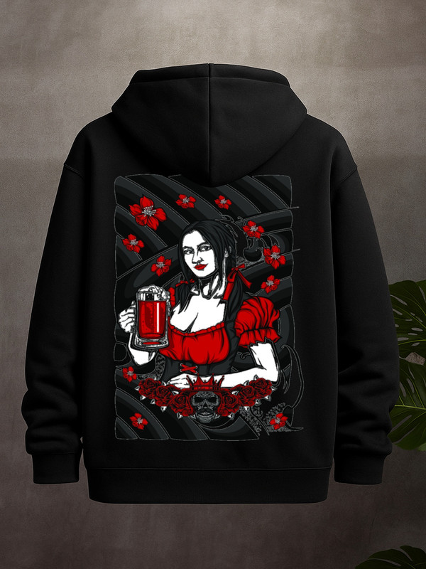 1 piece funny hoodies graphic hoodies men's machine washable black ...